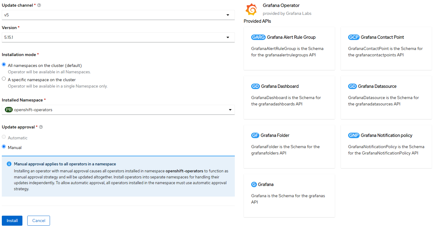 Openshift Virtualization: Installing Grafana Operator and Custom ...