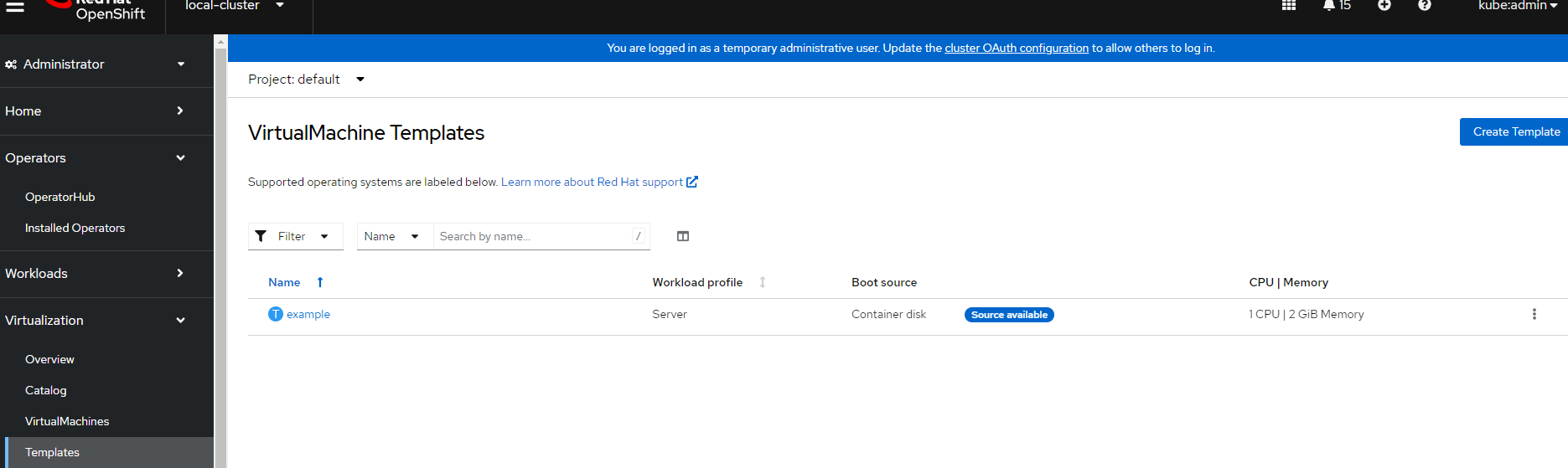 Openshift Virtualization: Creating Images, Bootable Volumes, and Templates