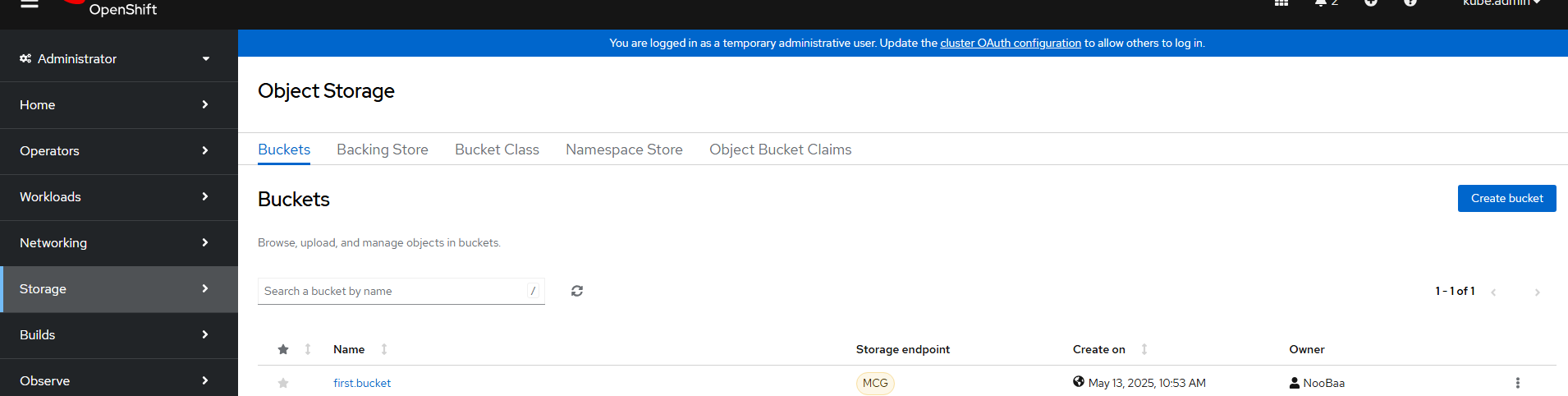 Setting Up S3‑Bucket Storage on a Single‑Node OpenShift (SNO) Cluster