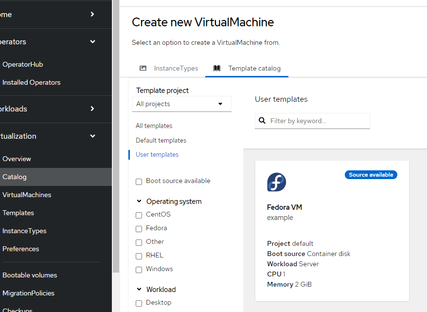 Openshift Virtualization: Creating Images, Bootable Volumes, and Templates